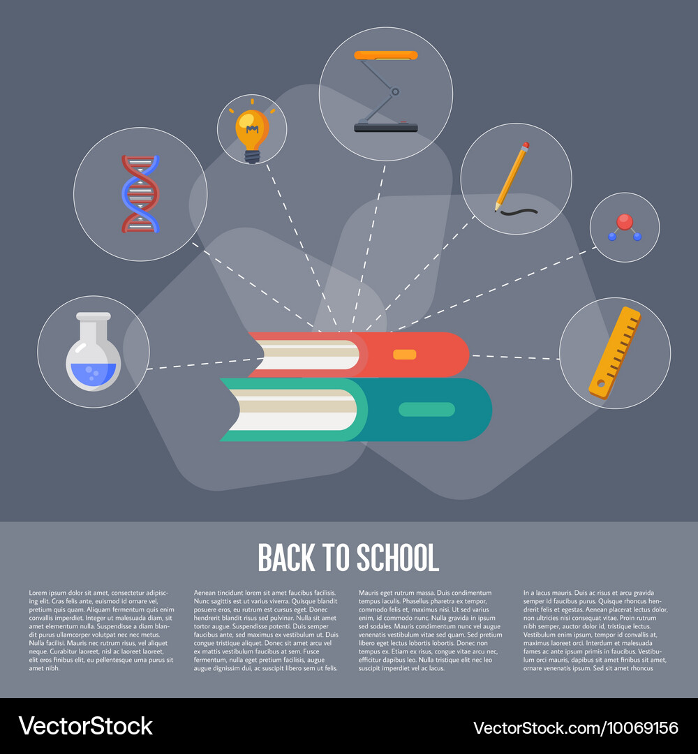 Back to school infographics concept Royalty Free Vector
