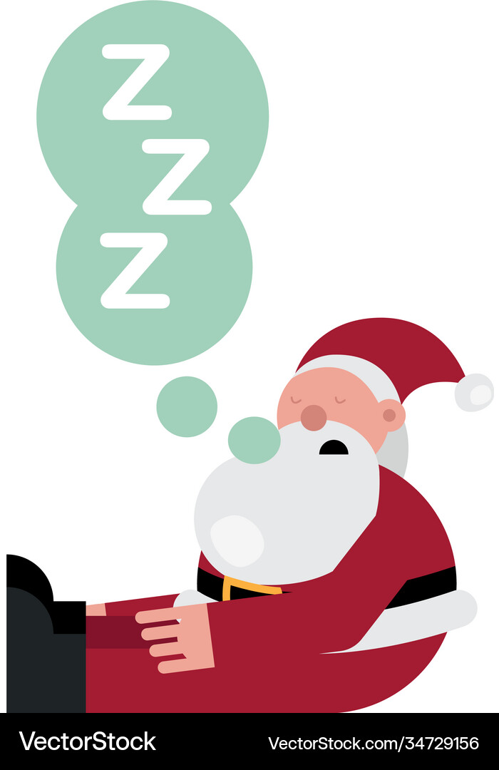 Christmas santa claus sleeping character Vector Image