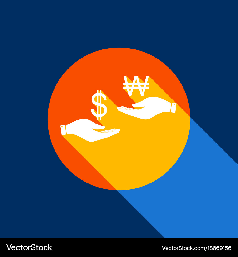 Currency exchange from hand to hand dollar Vector Image