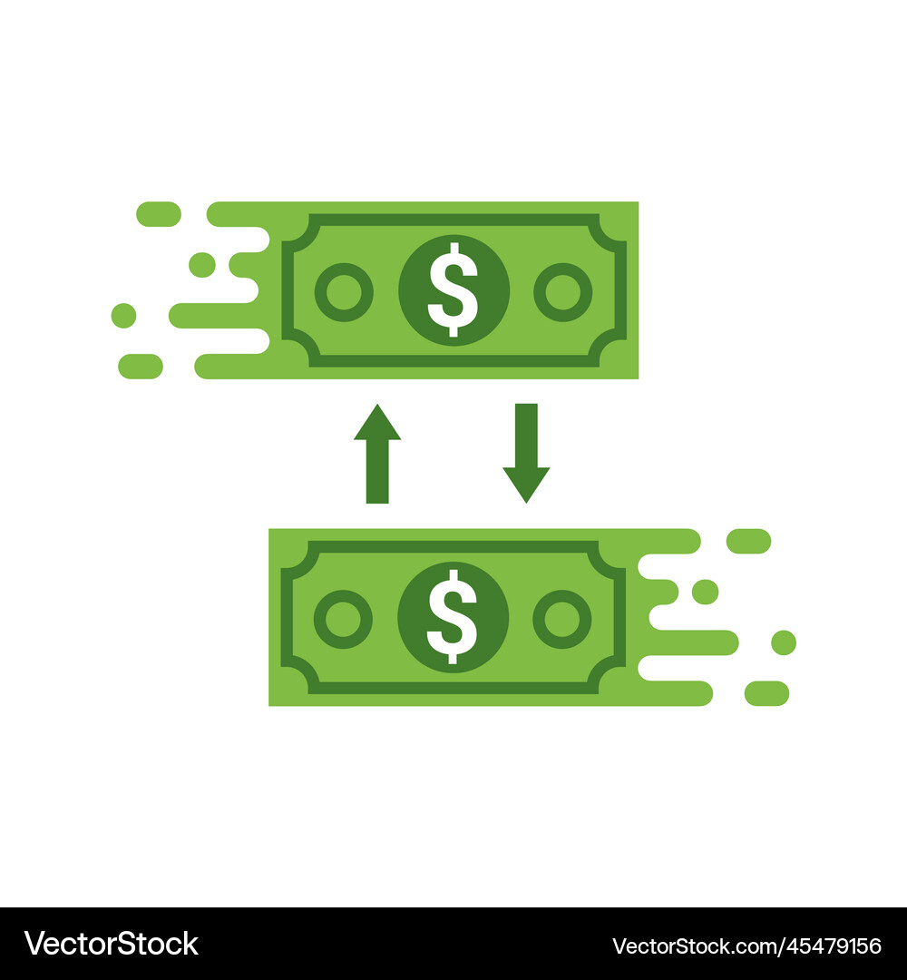 Fast send money transfer funds payment icon Vector Image
