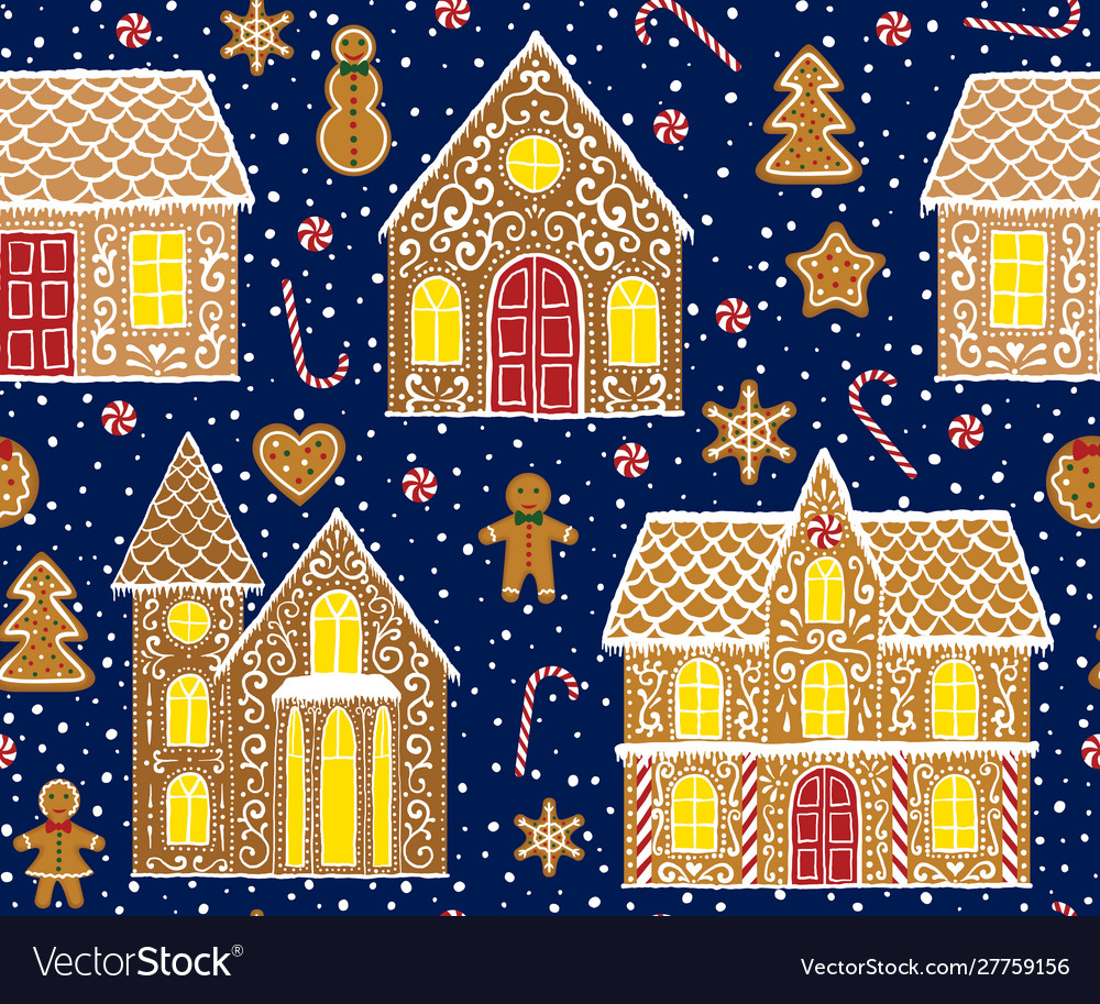 Gingerbread pattern Royalty Free Vector Image - VectorStock