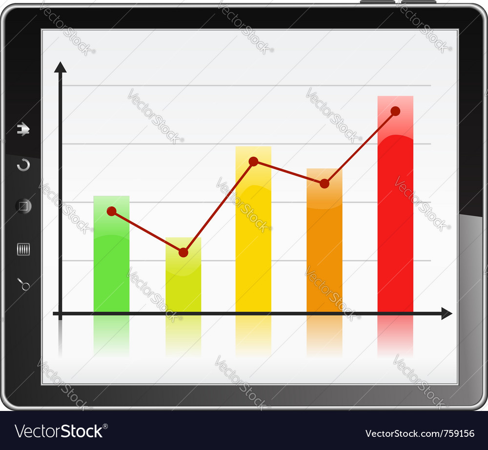 Graph in tablet pc Royalty Free Vector Image - VectorStock