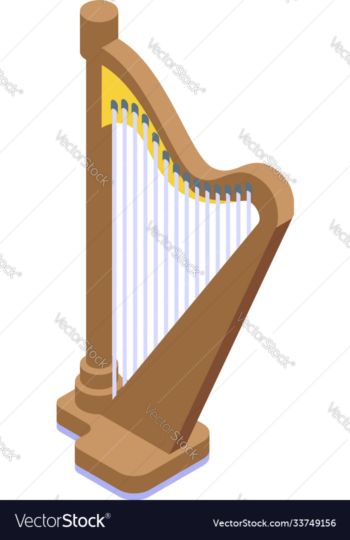 Harp icon isometric style Royalty Free Vector Image