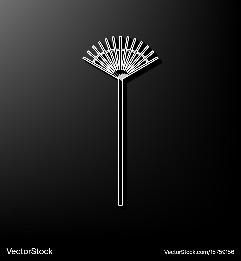 Lawn rake sign gray 3d printed icon Royalty Free Vector