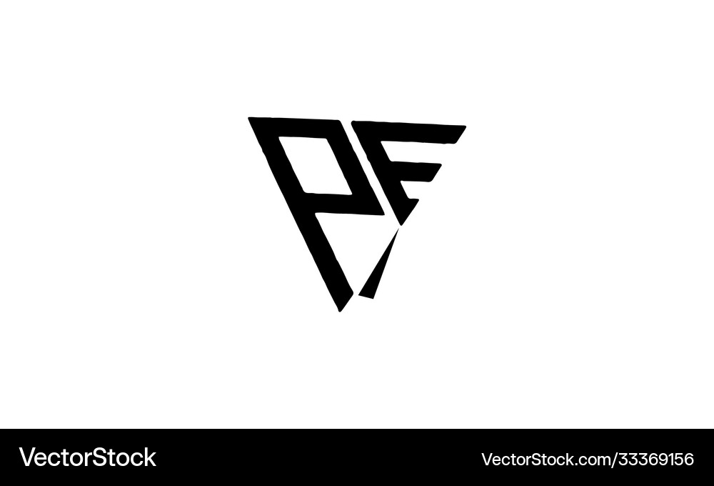 Letter p and f logo design initial pf Royalty Free Vector