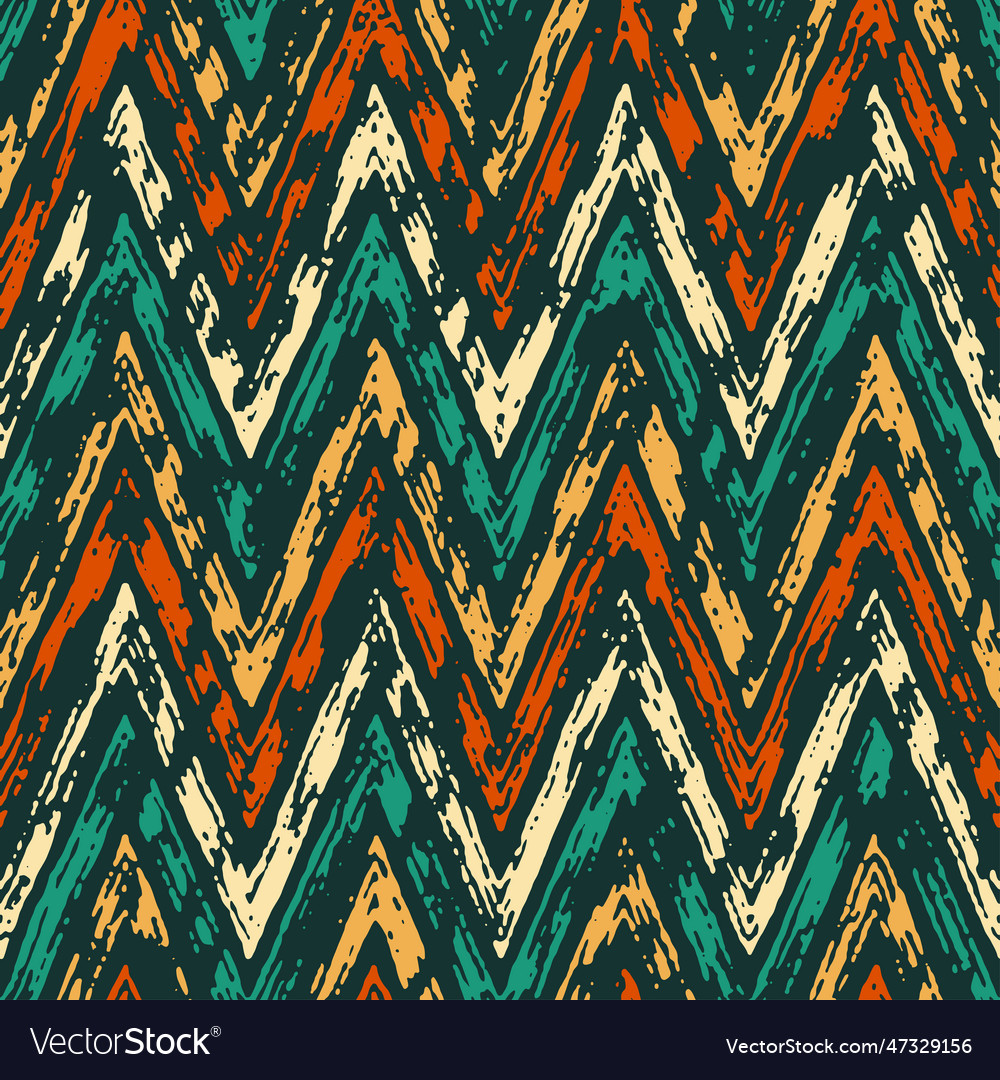 Multicolor splattered textured chevron pattern Vector Image