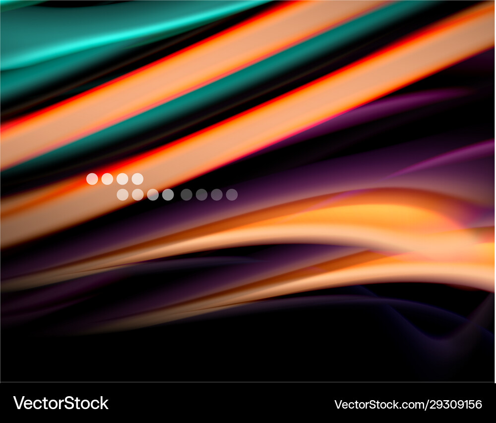 Silk smooth lines on black liquid fluid color Vector Image