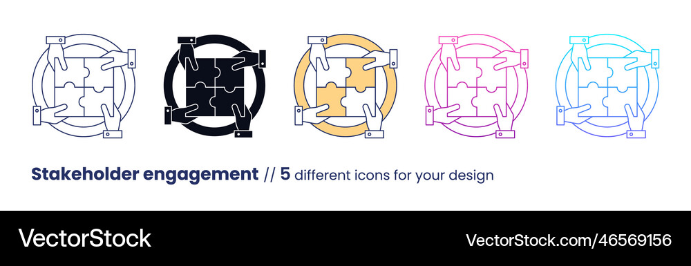 Stakeholder engagement icon esg governance Vector Image