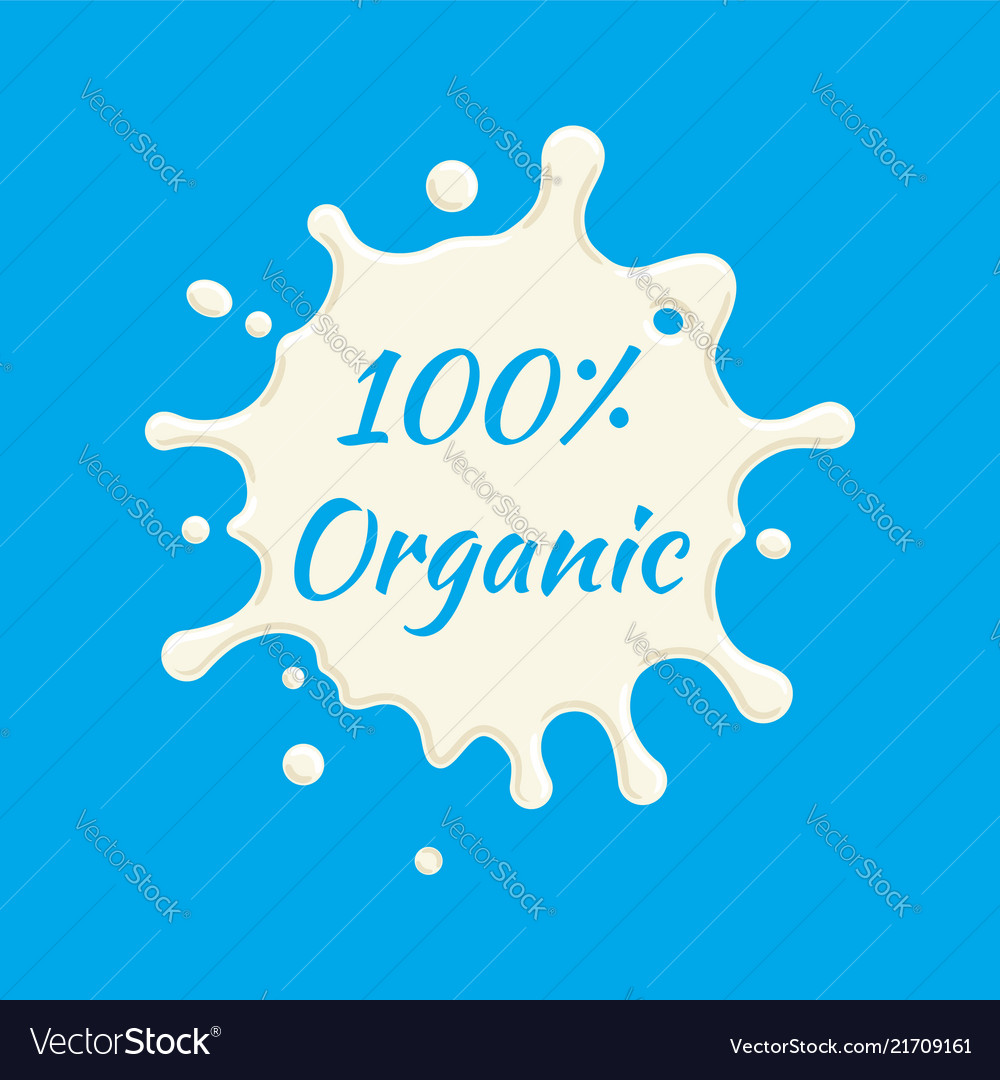 100-percent-organic-milk-label-milk-splash-vector-image