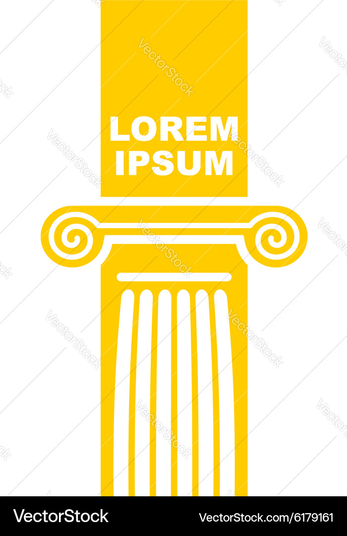 Architectural logo element of greek columns Vector Image