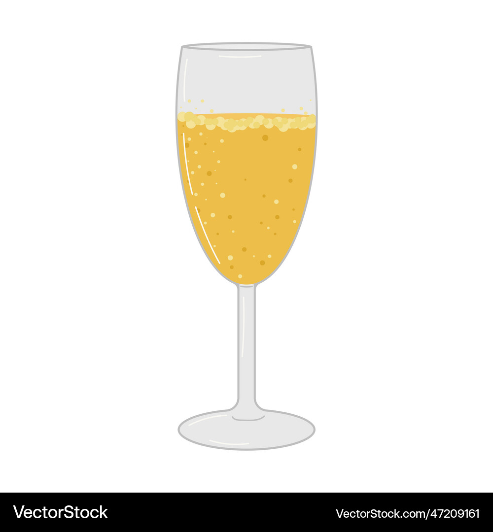 Champagne drink isolated on a white background Vector Image