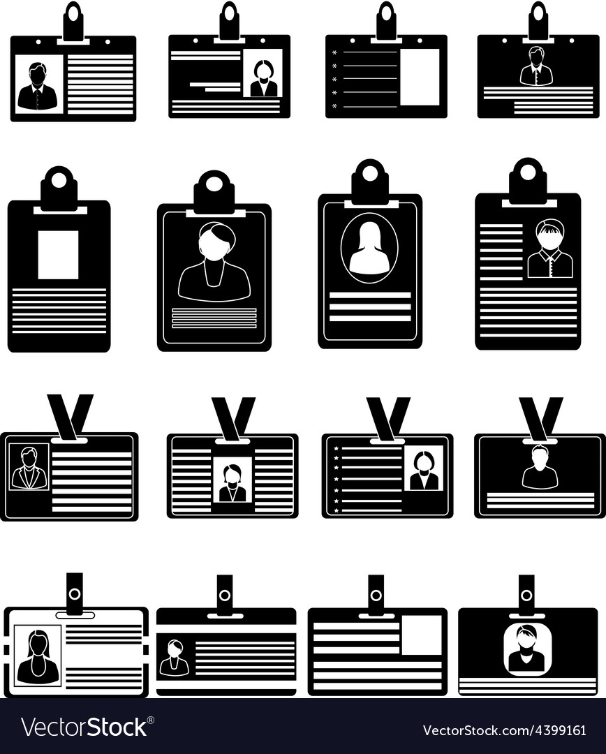 Id card icons set Royalty Free Vector Image - VectorStock