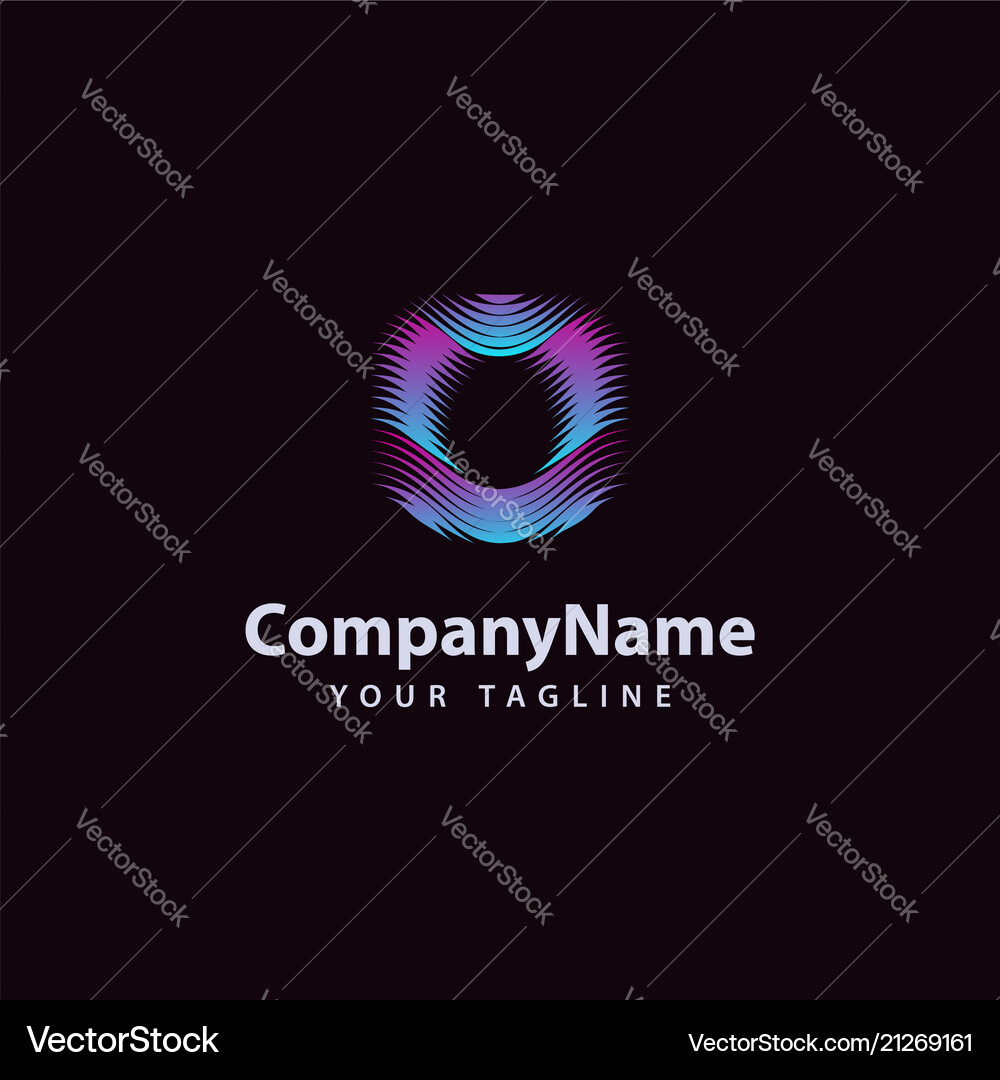 Letter o modern wave line logo design template Vector Image