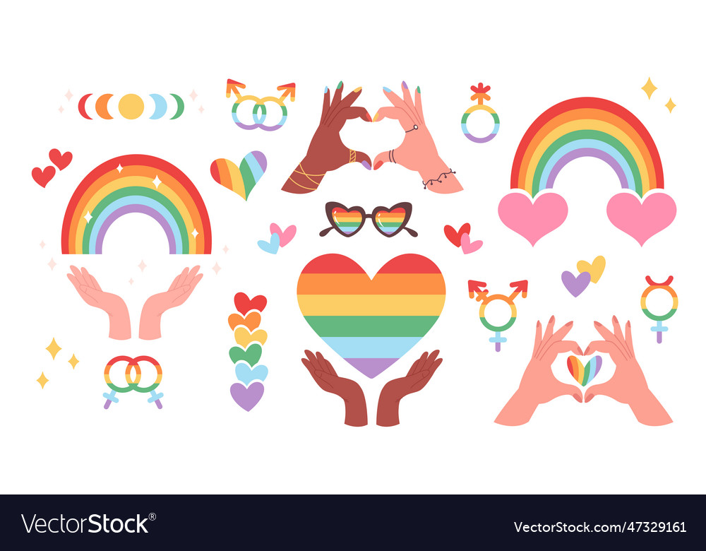 Lgbtq elements collection lgbtq pride month Vector Image