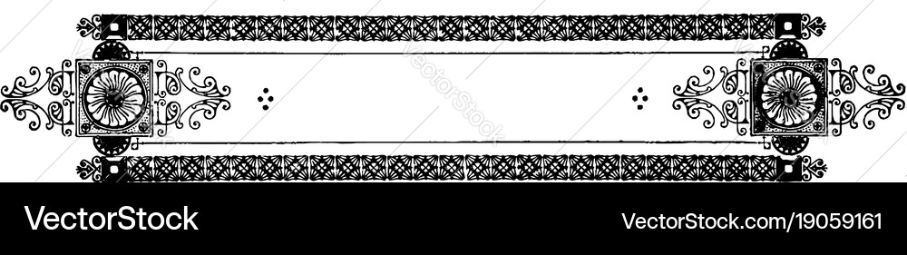 Ornate banner have double line dark decorated Vector Image