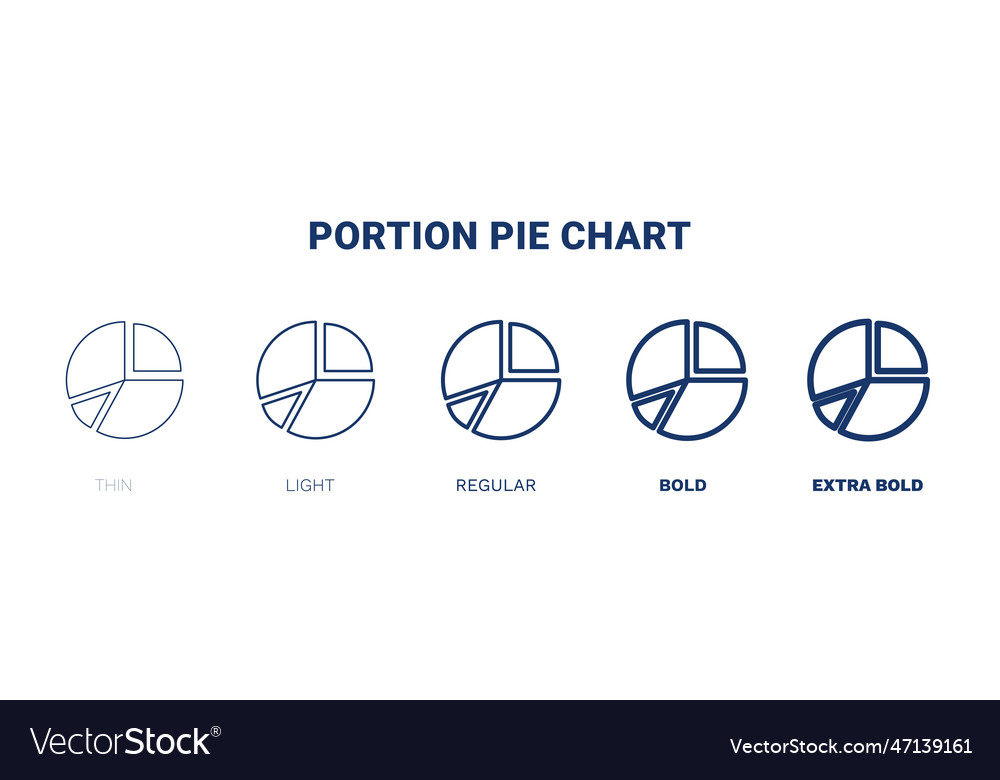 Portion pie chart icon thin light regular bold Vector Image Portion pie chart icon thin light regular bold Vector Image