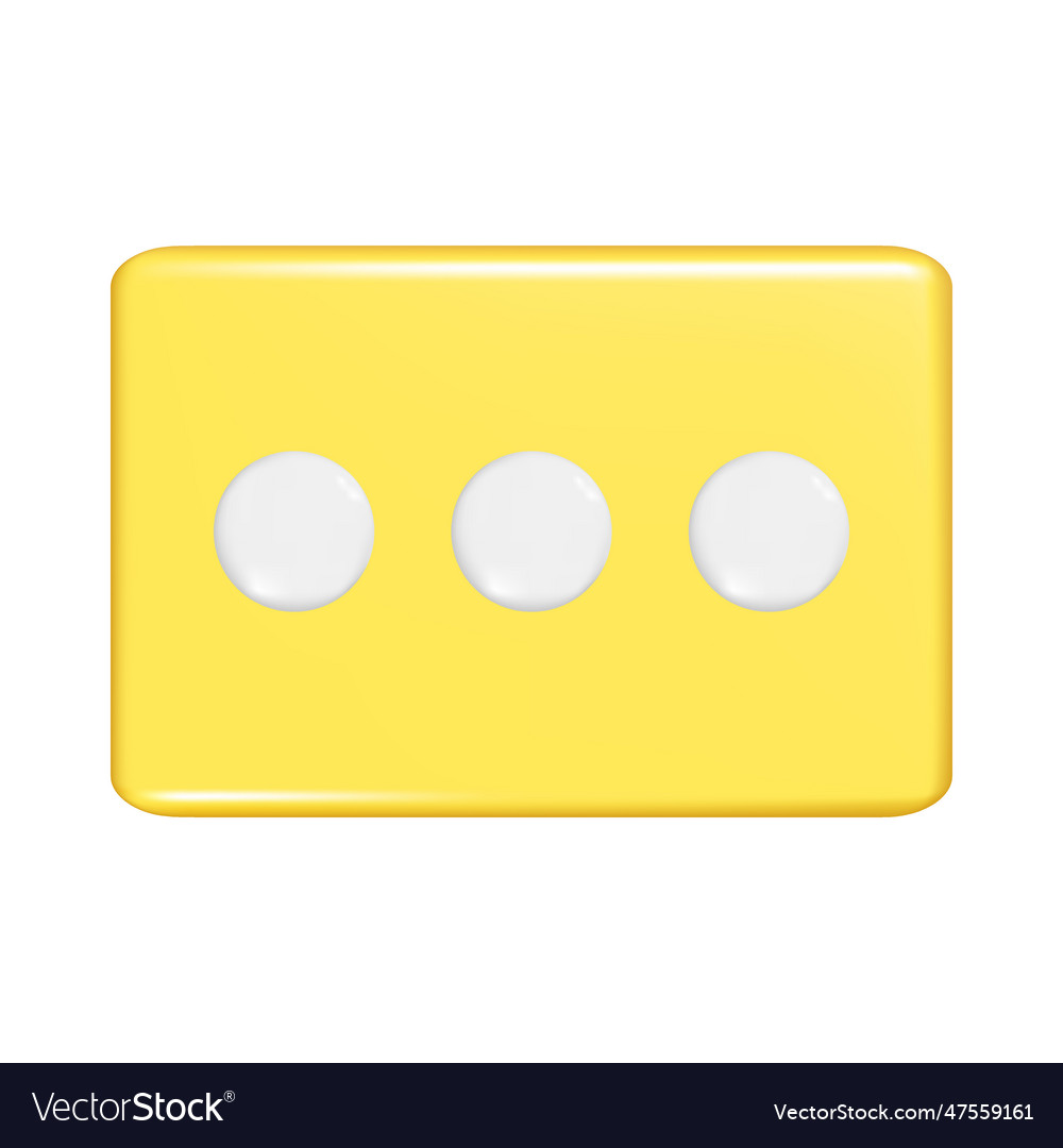 Realistic 3d yellow rectangular frame with white Vector Image