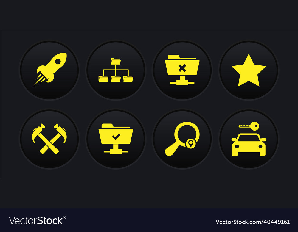 Set two crossed hammers star ftp operation Vector Image Set two crossed hammers star ftp operation Vector Image