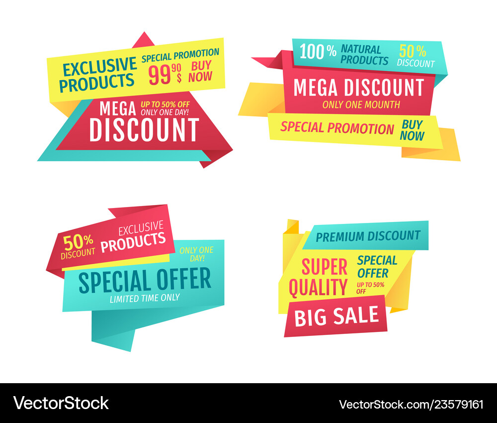 Special offer banners set design icons Royalty Free Vector