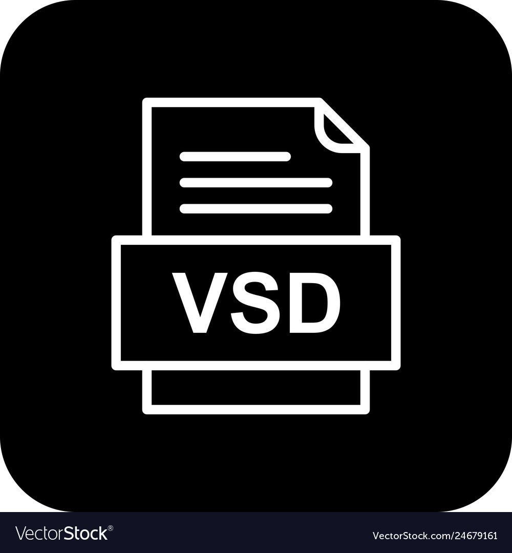 Vsd file document icon Royalty Free Vector Image