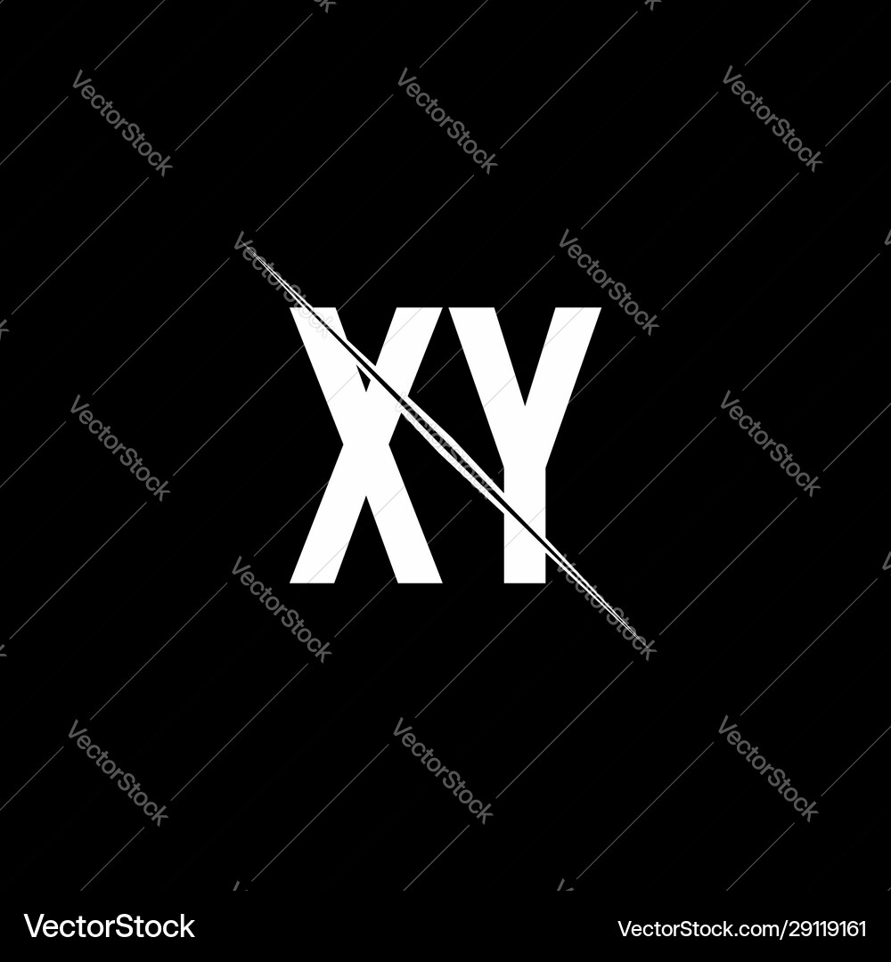Xy logo monogram with slash style design template Vector Image