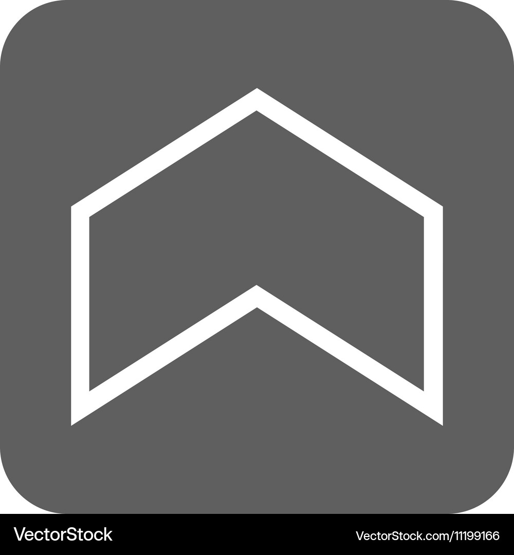 Arrowhead up flat squared icon Royalty Free Vector Image