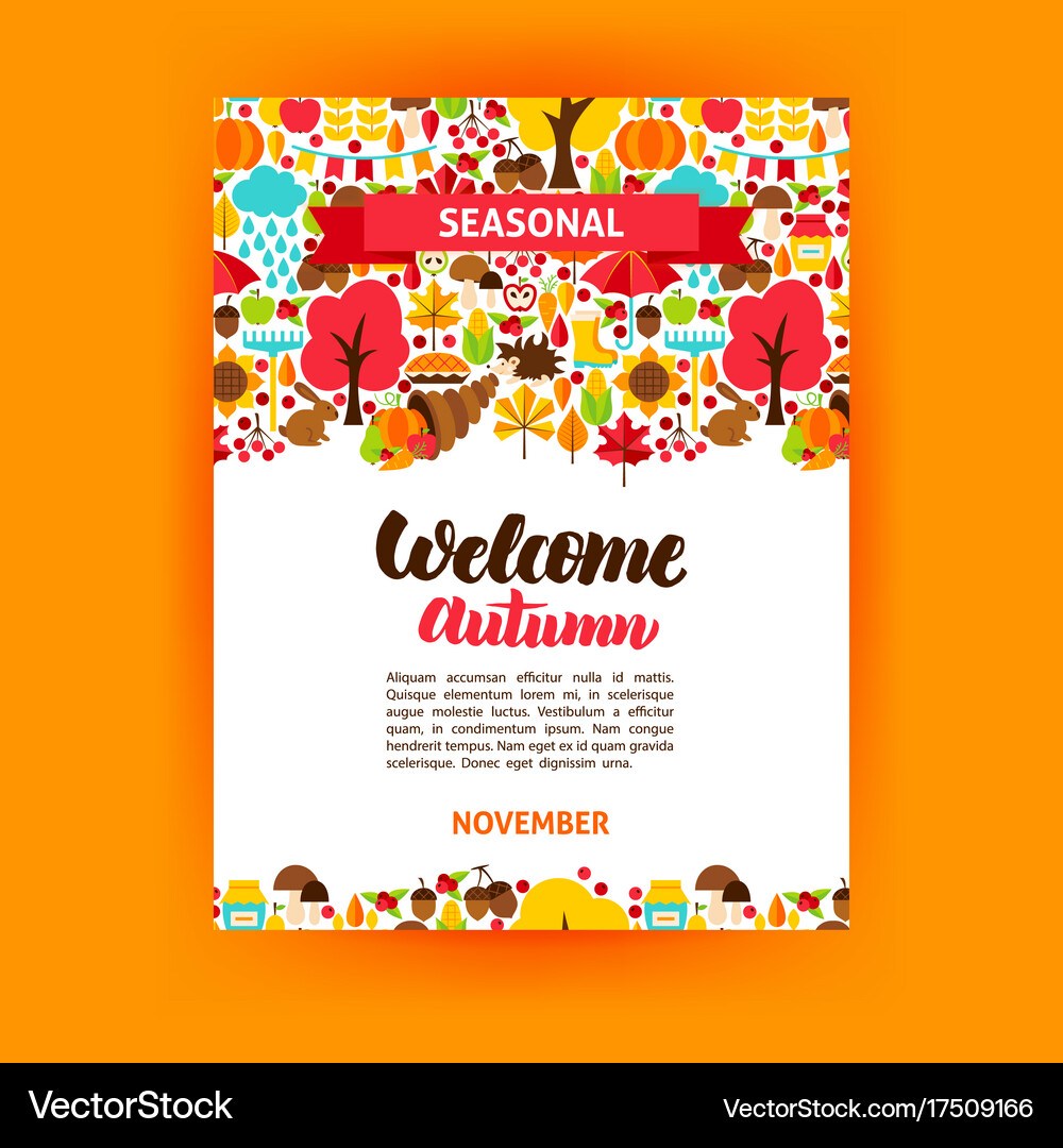Autumn seasonal poster Royalty Free Vector Image