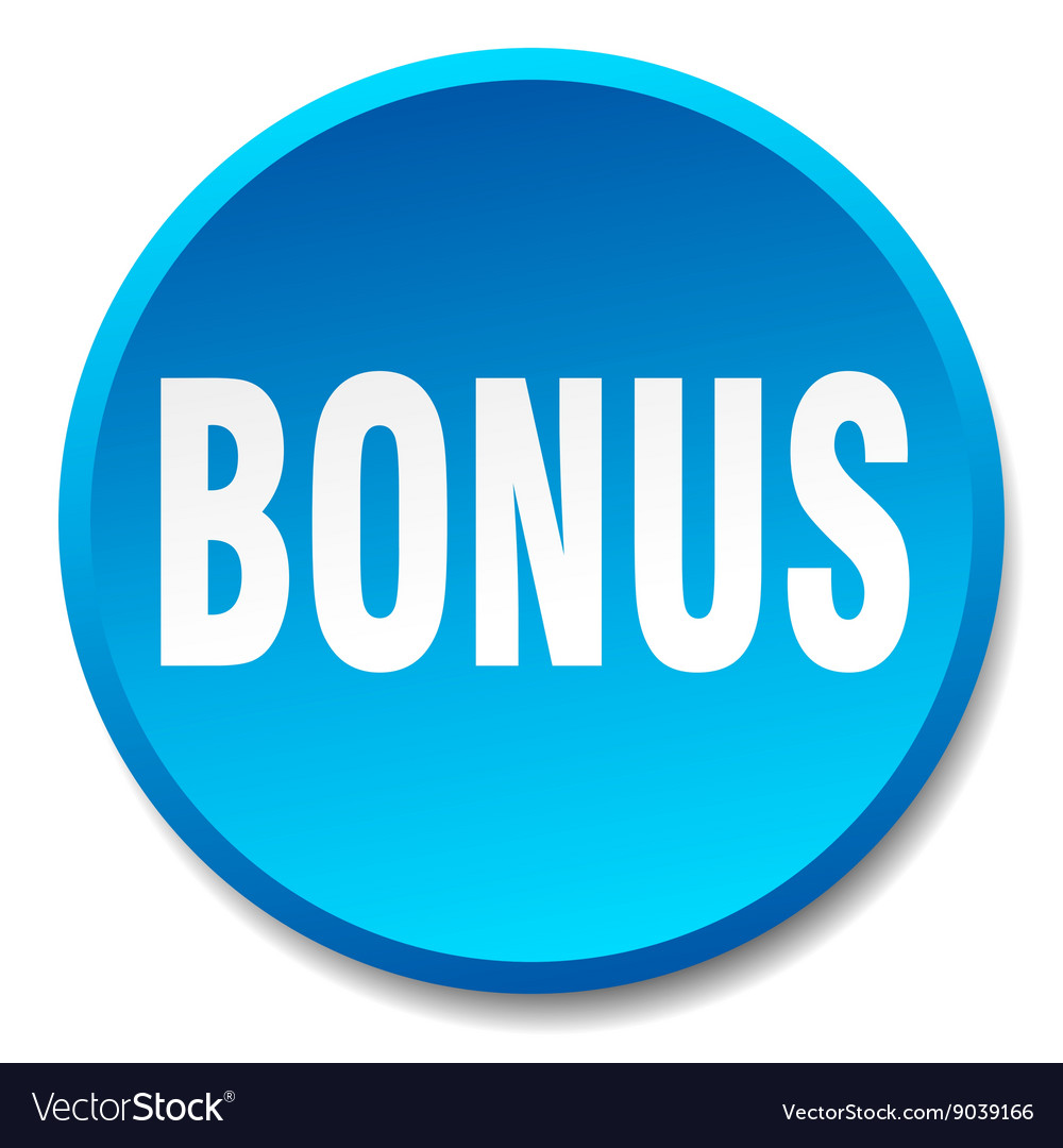 Bonus blue round flat isolated push button Vector Image