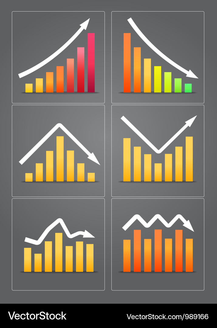 Business revenue charts Royalty Free Vector Image