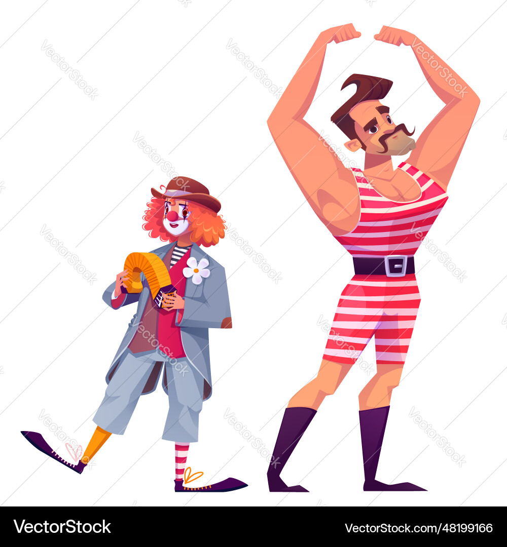 Circus cartoon character performing funny show Vector Image