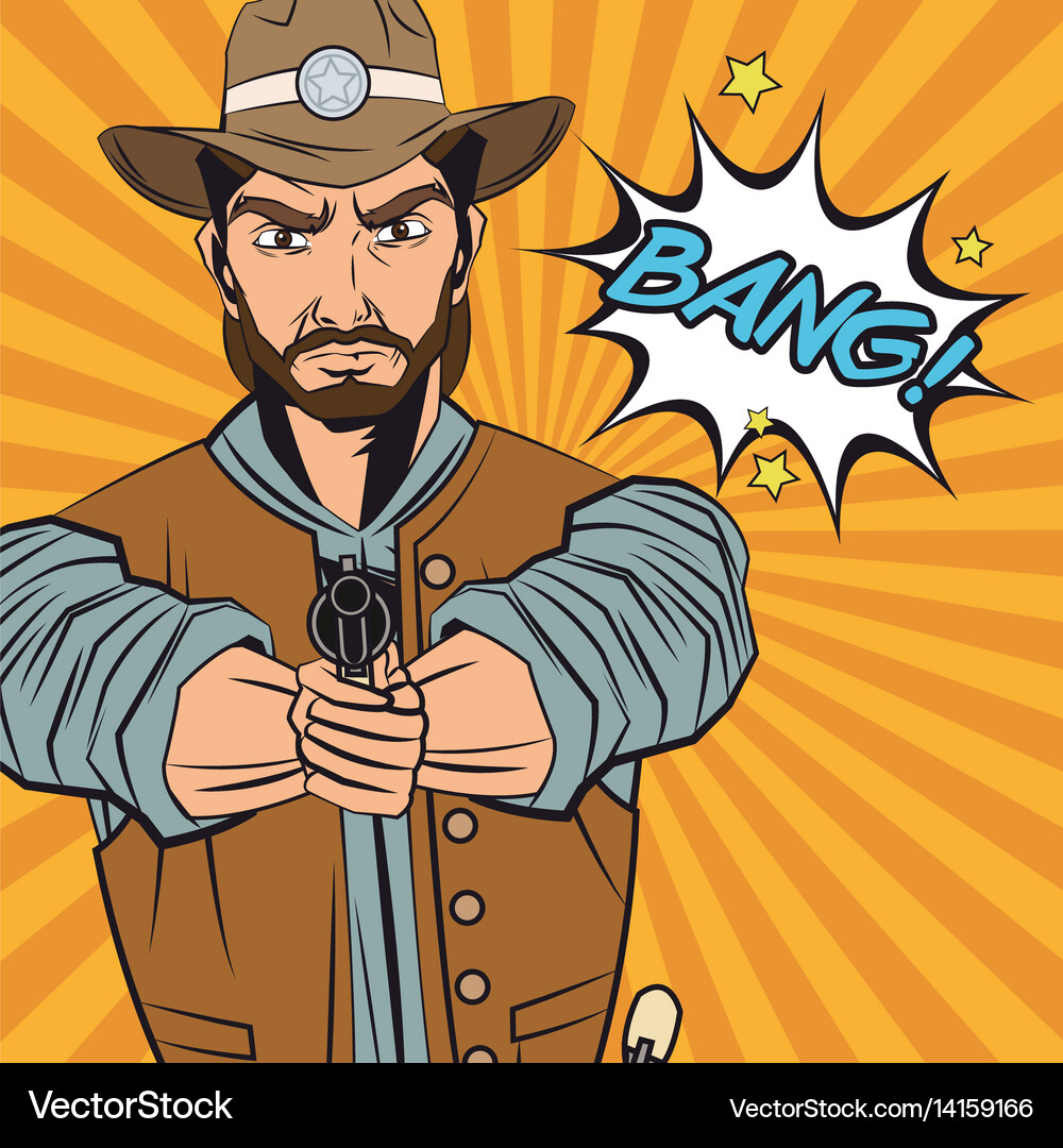 Cowboy man cartoon design Royalty Free Vector Image