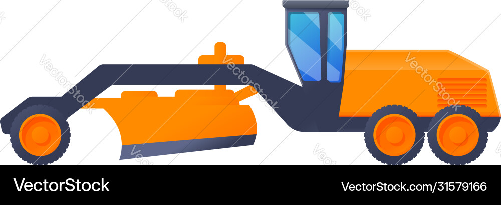 Equipment grader machine icon cartoon style Vector Image
