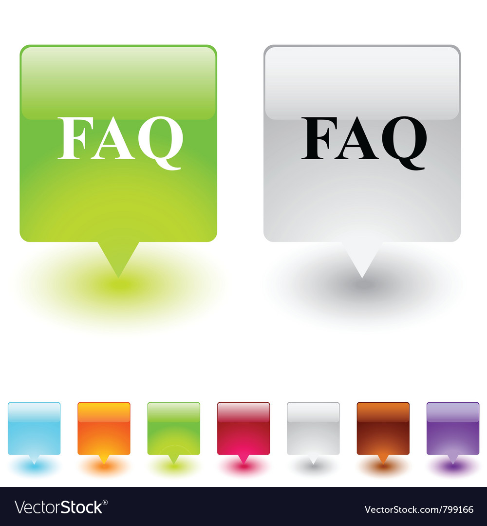 Faq square button Royalty Free Vector Image - VectorStock