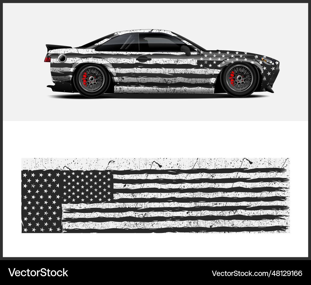 Flag vinyl side decal american vinyl st Royalty Free Vector