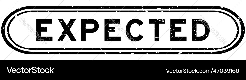 Grunge black expected word rubber seal stamp Vector Image