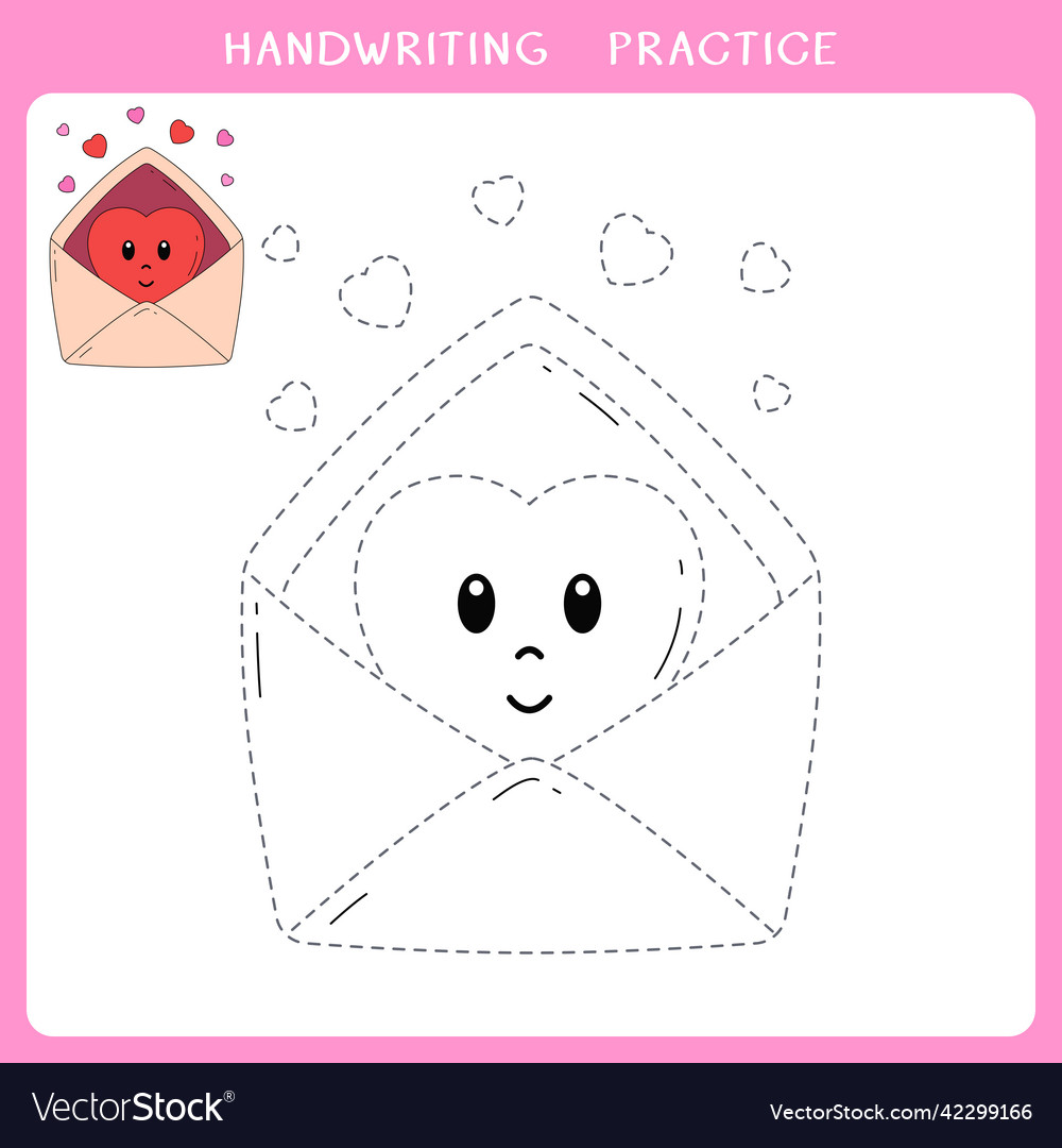 Handwriting practice sheet Royalty Free Vector Image