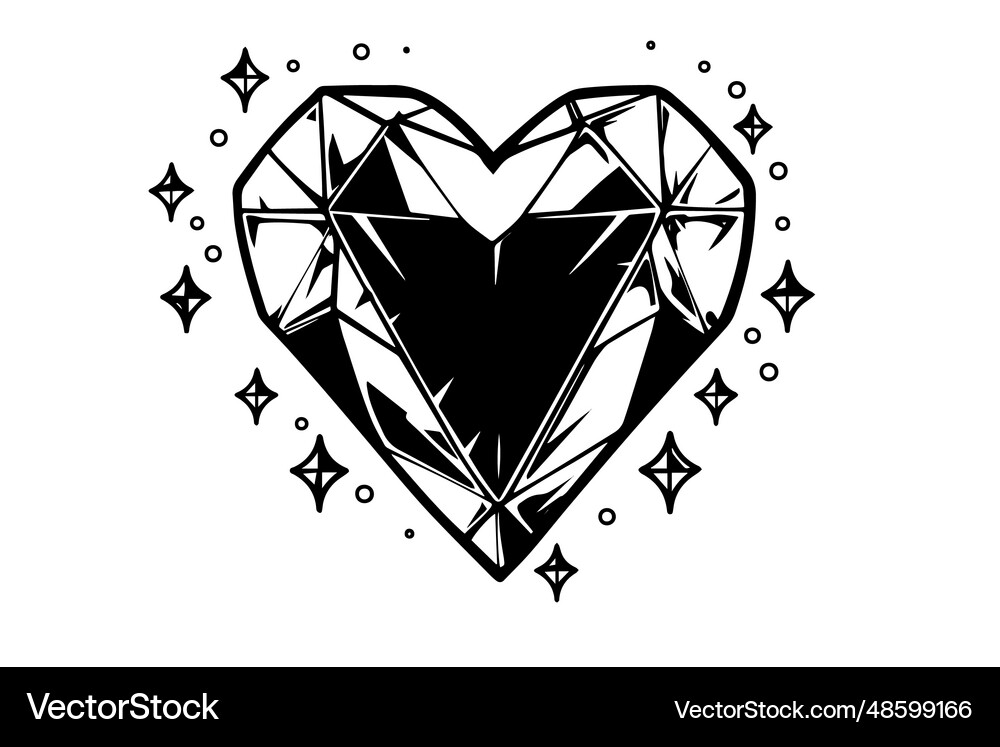 Diamond Heart Drawing