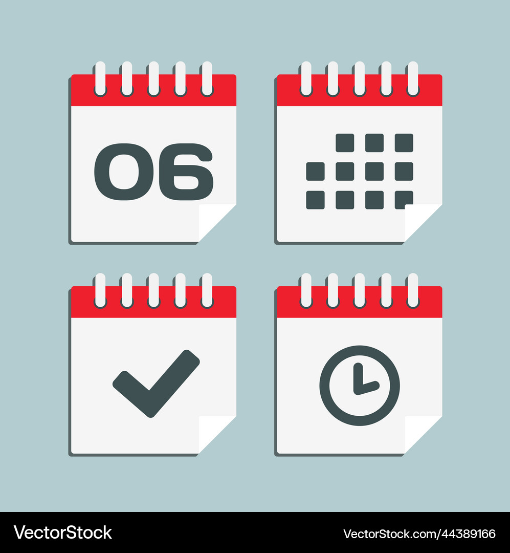 Icon calendar number 6 agenda app timer done Vector Image