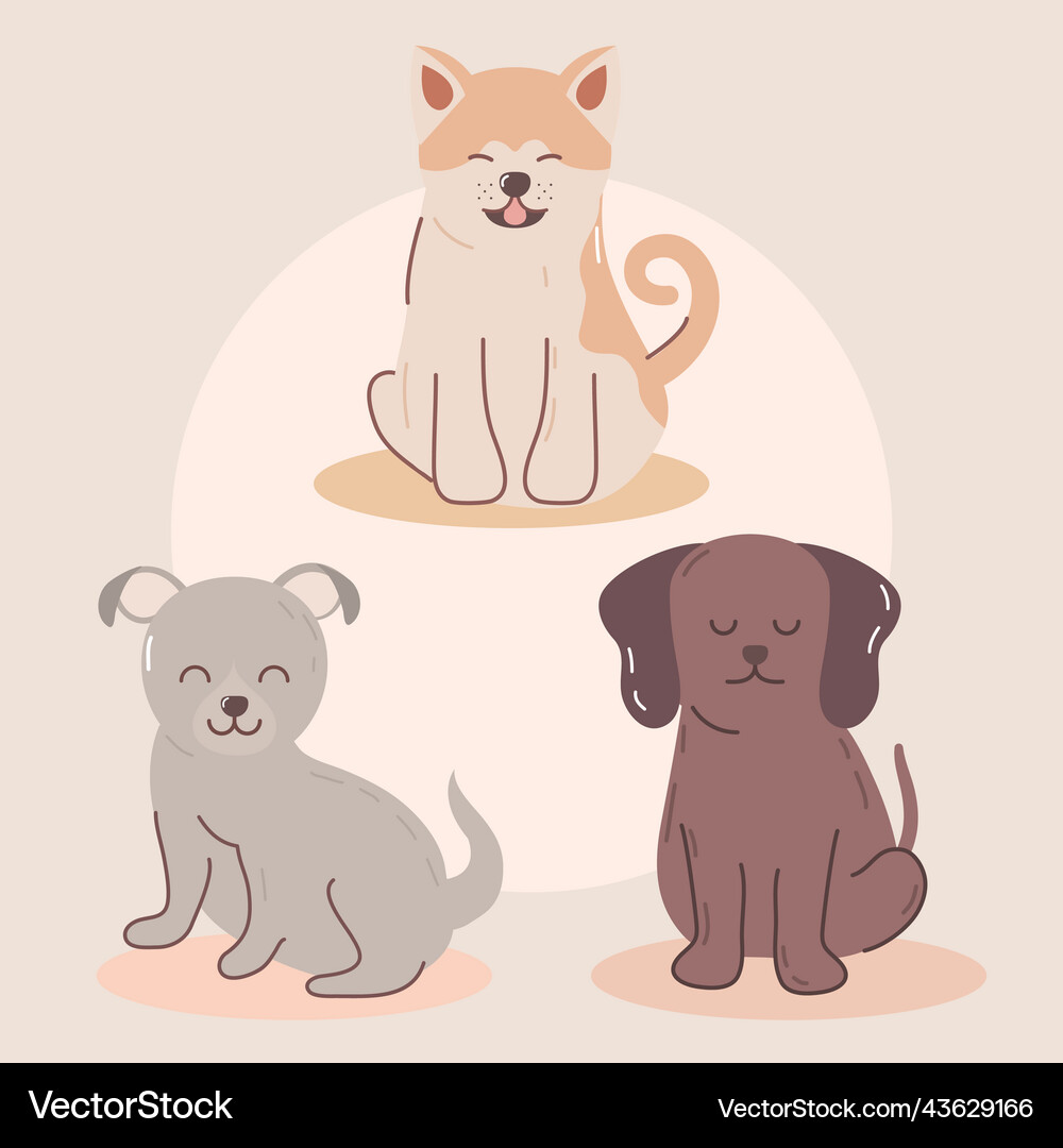 Icon set of dogs Royalty Free Vector Image - VectorStock