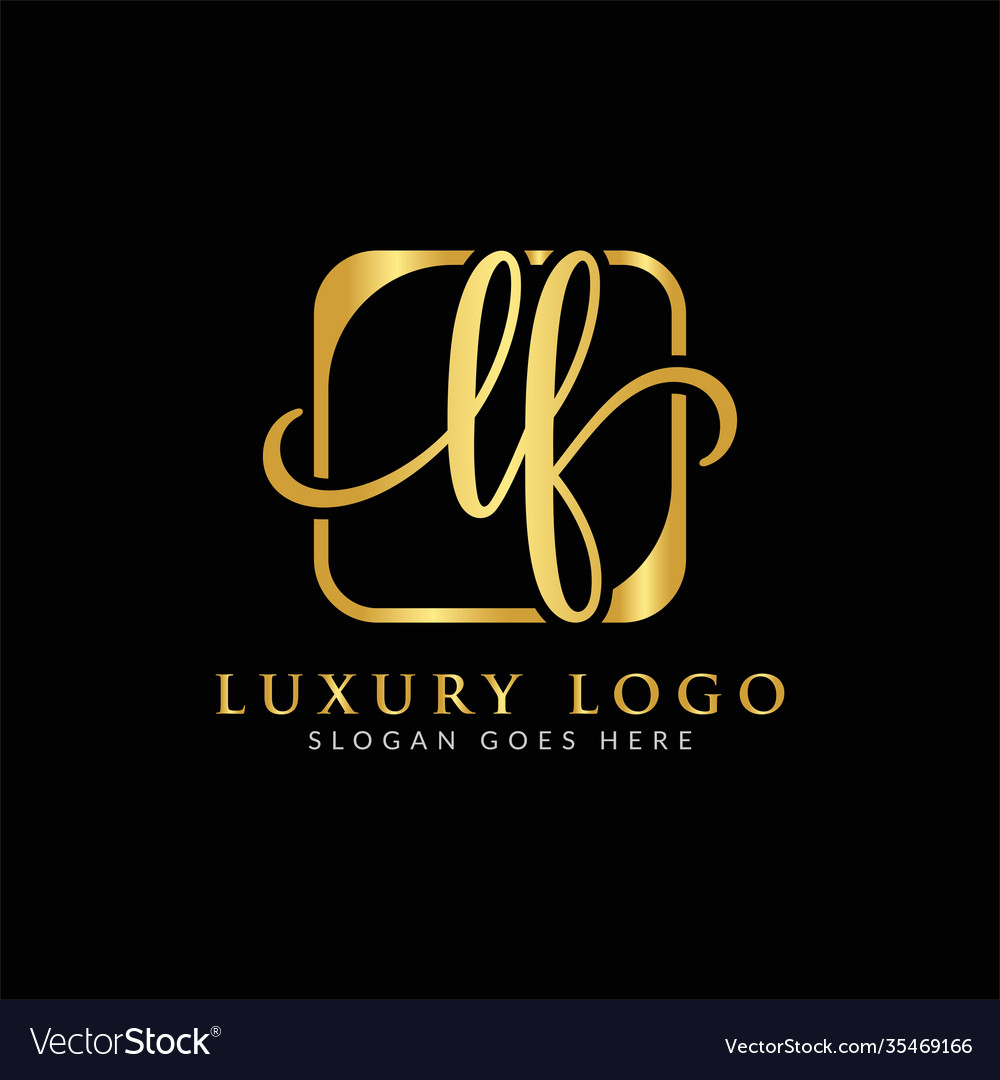Initial lf letter logo design template luxury Vector Image Initial lf letter logo design template luxury Vector Image