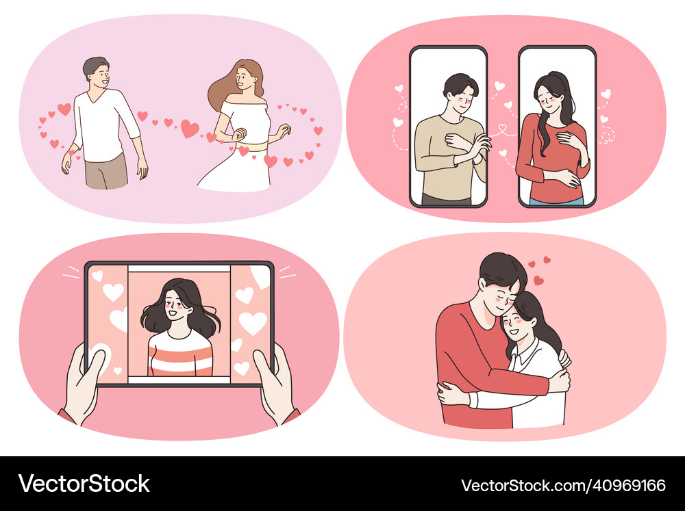 Love romance and dating concept Royalty Free Vector Image