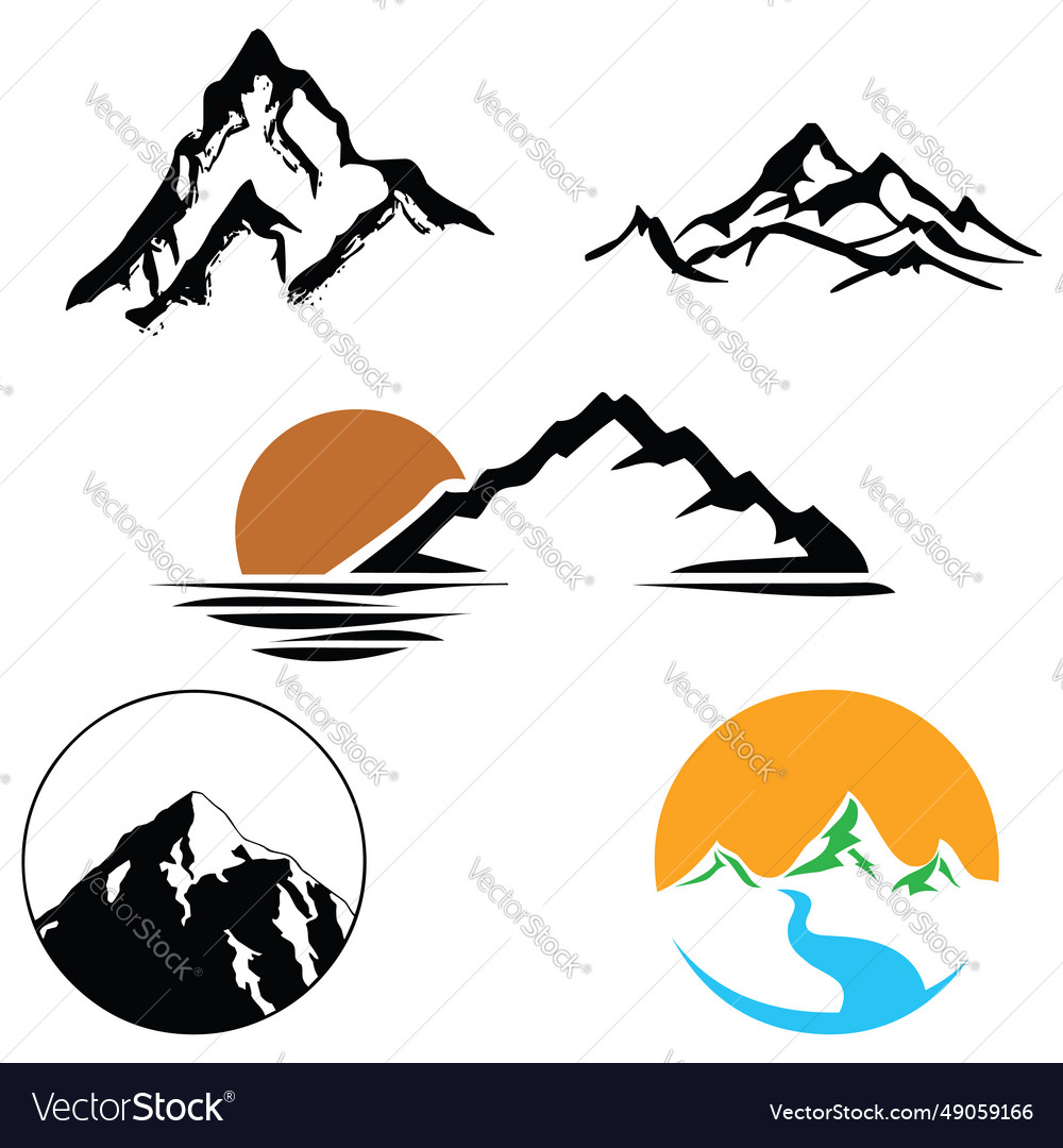 Mountain set Royalty Free Vector Image - VectorStock