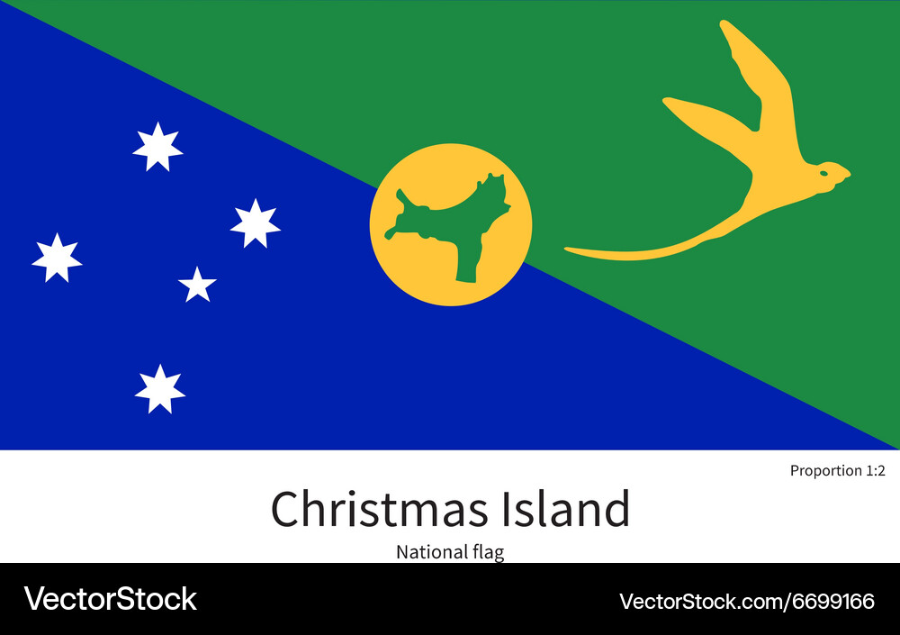 National flag christmas island with correct Vector Image