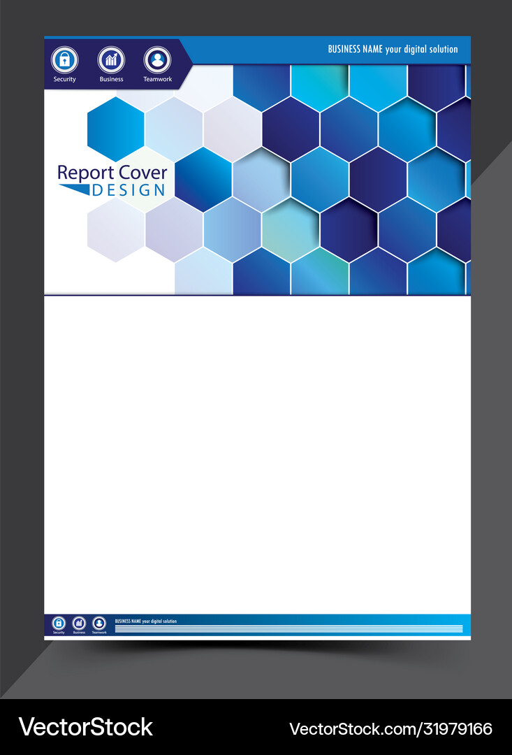 Report cover template business design Royalty Free Vector