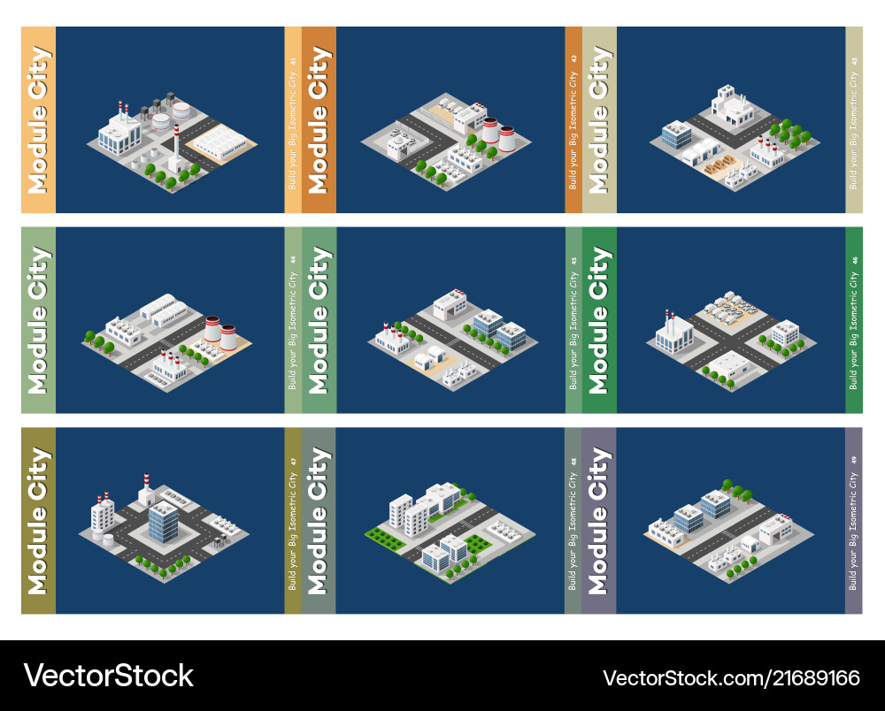 Set of urban areas modules Royalty Free Vector Image