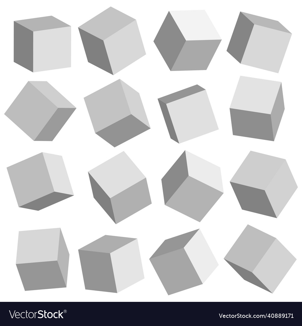 3d Modeling White Cubes Royalty Free Vector Image
