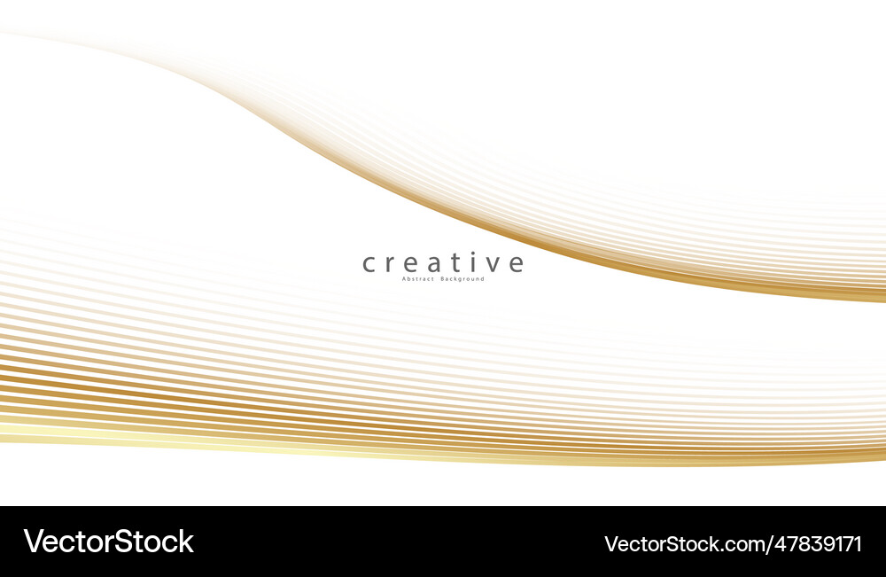 Abstract background with gold line wave lauxury Vector Image