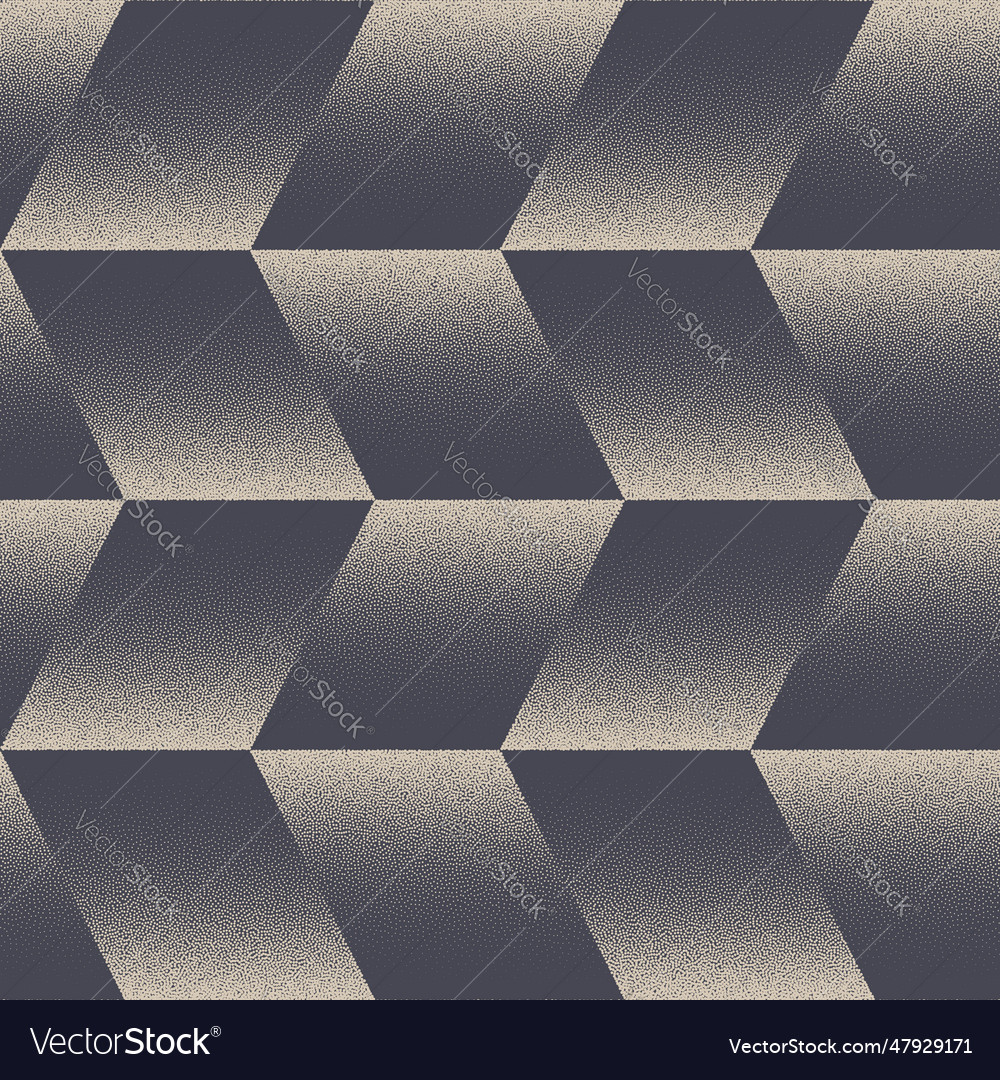 Checkered parallelogram seamless pattern dotwork Vector Image