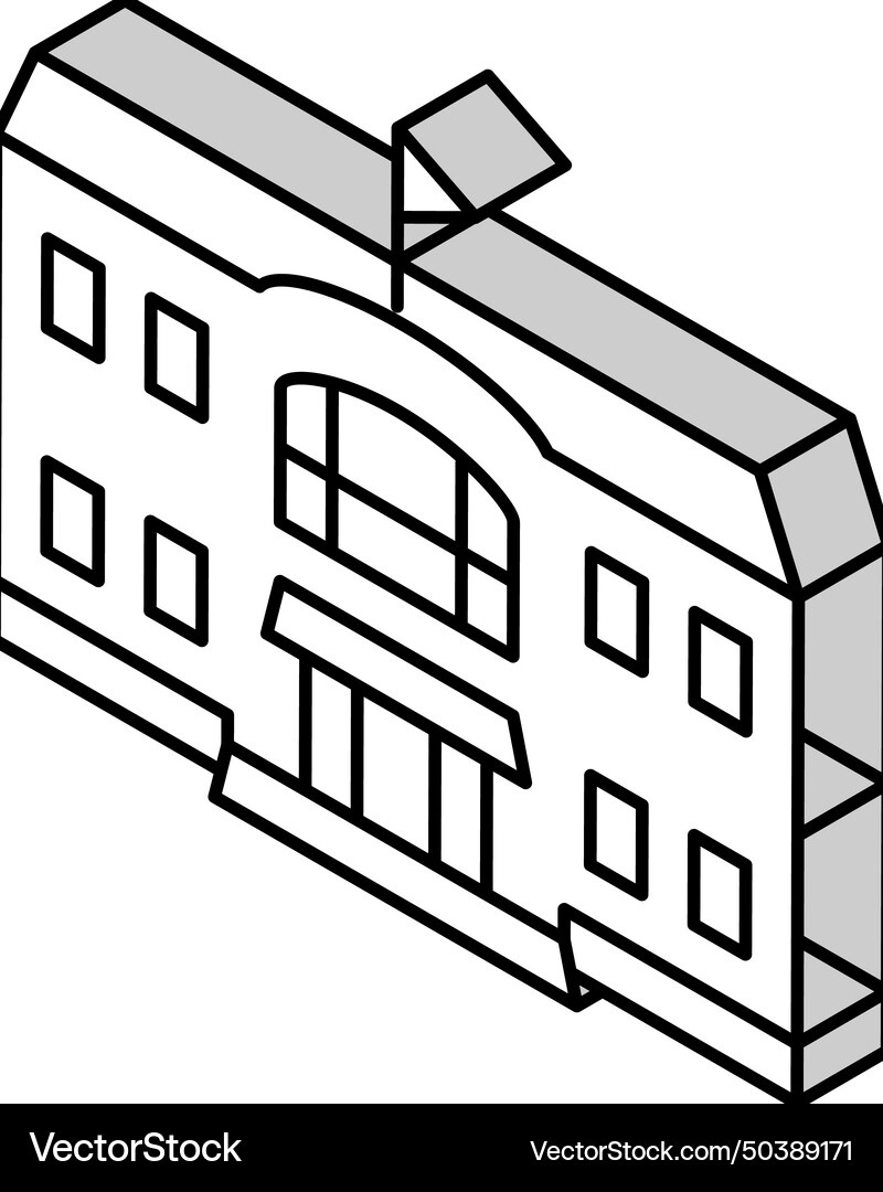 Club building golf isometric icon Royalty Free Vector Image