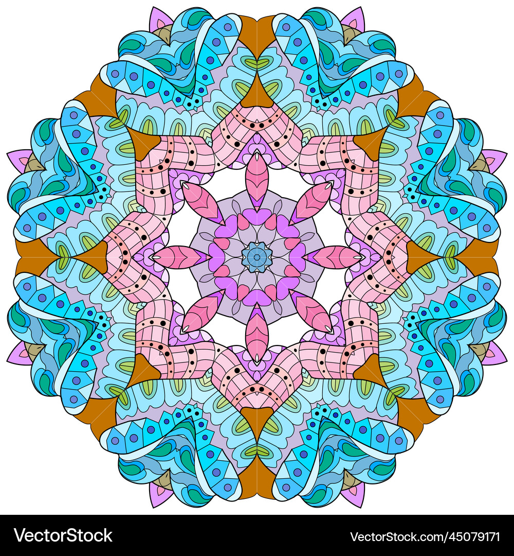 Colorful cute mandalas decorative unusual round Vector Image